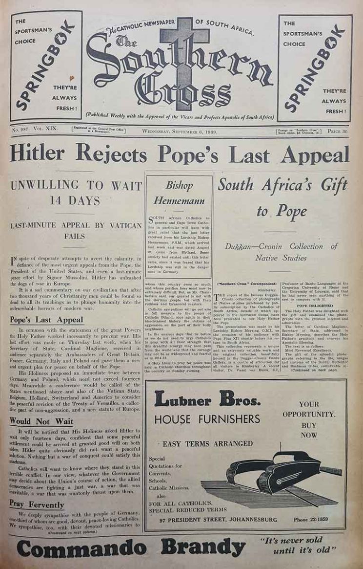 From Our Vaults 84 Years Ago: September 6, 1939 - The Southern Cross