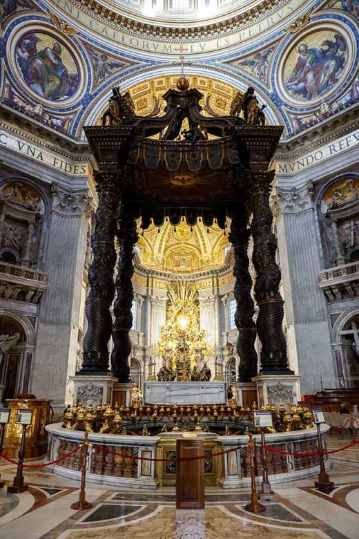 Canopy over main altar of St Peter's Basilica to undergo restoration ...